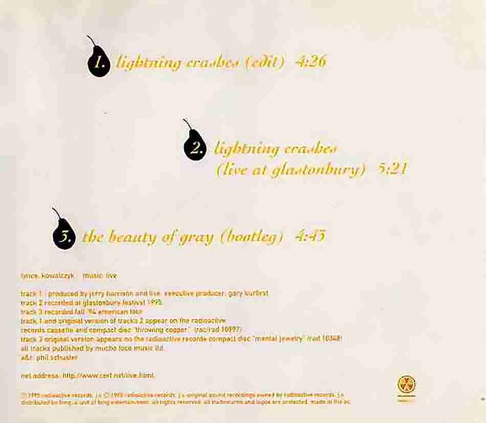 LIVE: LIGHTNING CRASHES Single Album (1994)