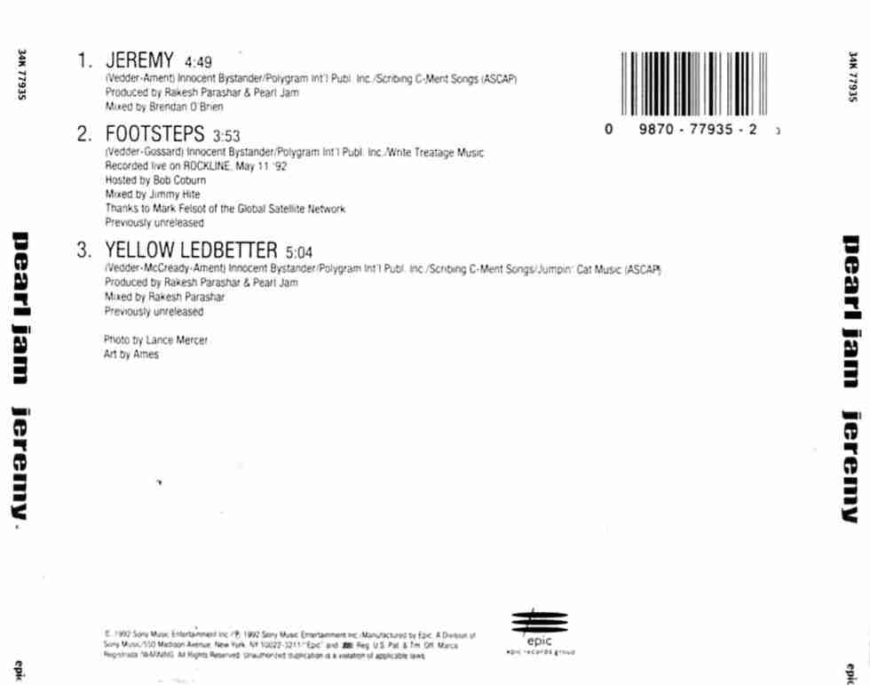 PEARL JAM: JEREMY Single Album (Uncensored Version) (1992)