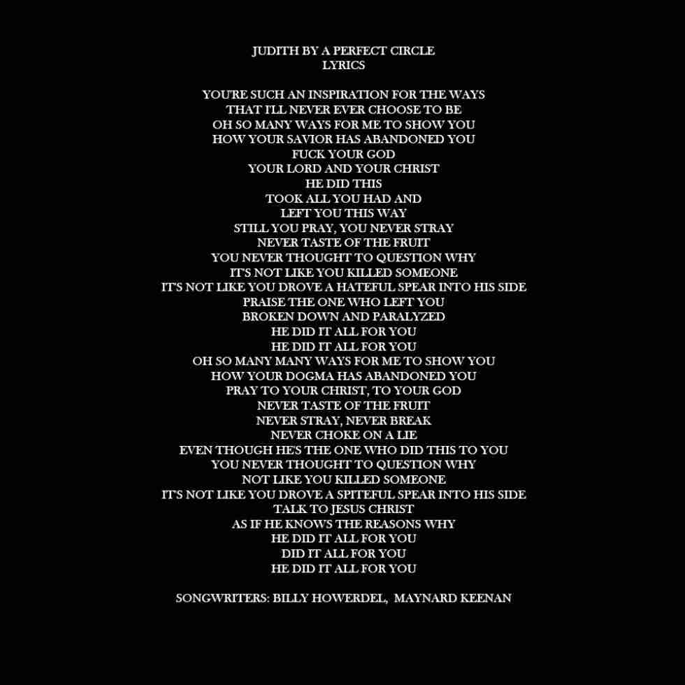 A PERFECT CIRCLE: JUDITH Single Album (2000)