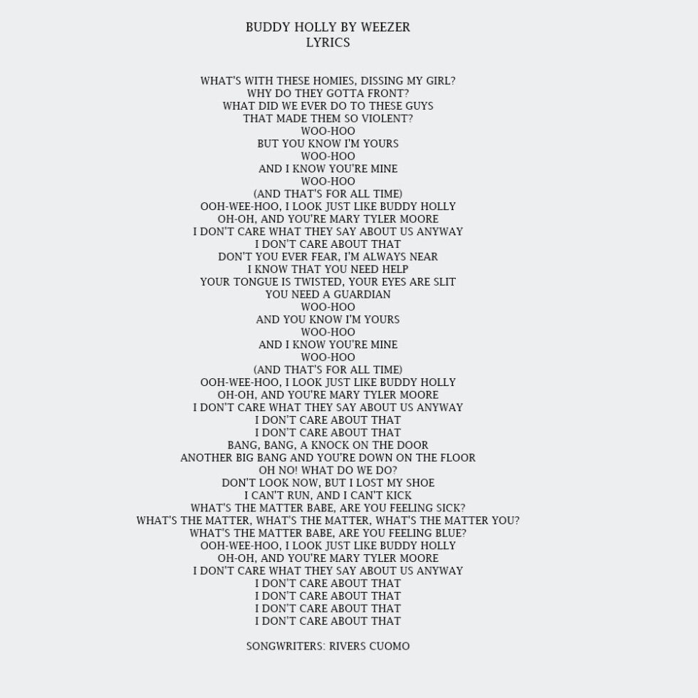 WEEZER: BUDDY HOLLY Single Album (1994)