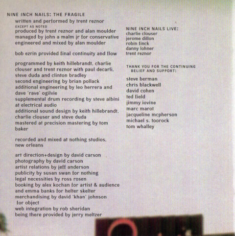 NINE INCH NAILS: THE FRAGILE Third Studio Album (1999)