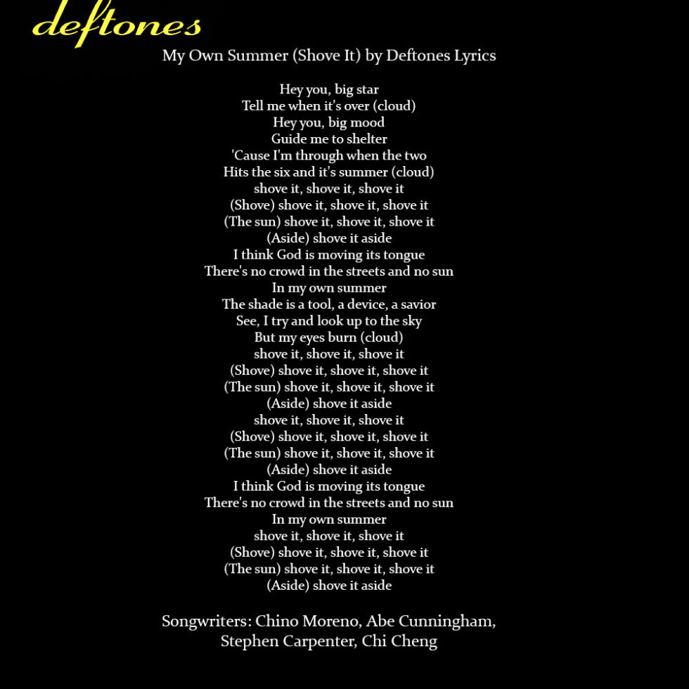 DEFTONES: MY OWN SUMMER (SHOVE IT) Single Album (1997)