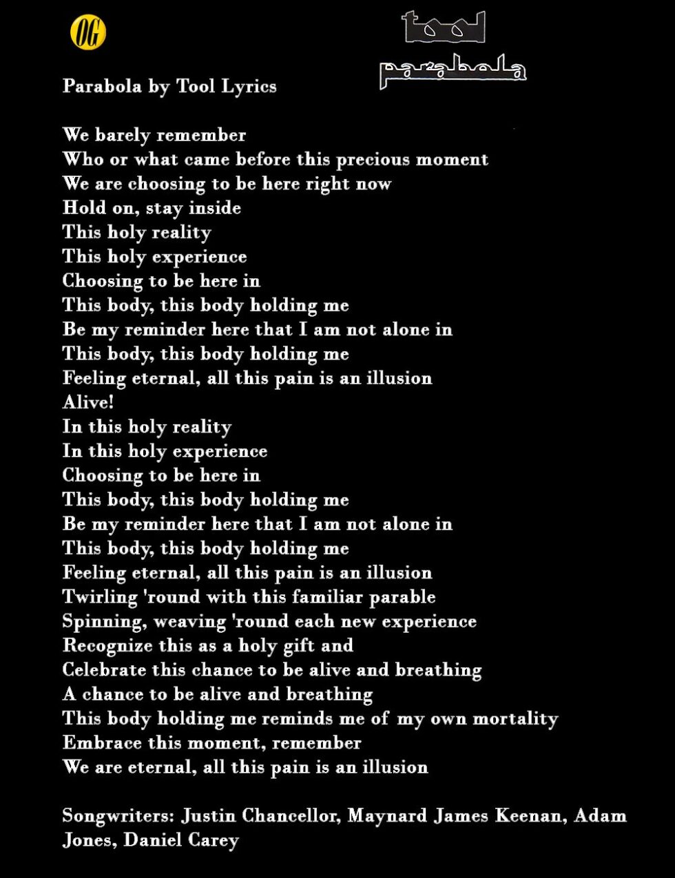 TOOL: PARABOLA Single Album (2002)