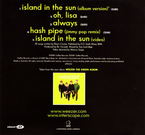 WEEZER: ISLAND IN THE SUN Single Album (2001)
