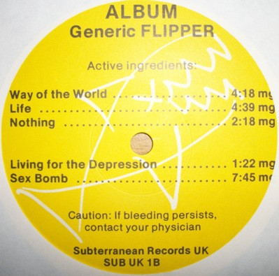 FLIPPER: ALBUM - GENERIC FLIPPER Debut Studio Album (1982)