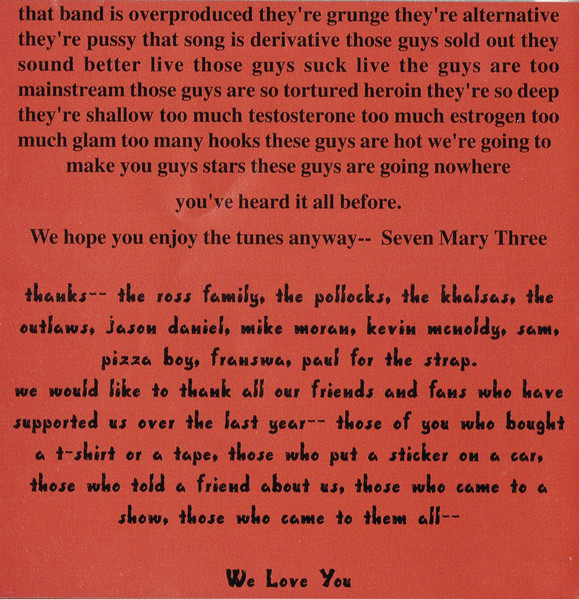 SEVEN MARY THREE: CHURN Debut Studio Album (1994)