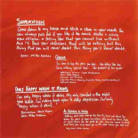 GARBAGE Debut Studio Album by GARBAGE (1995)