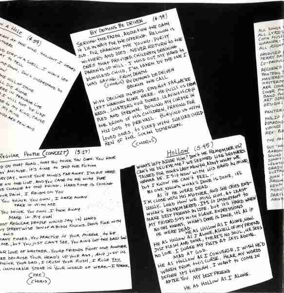 PANTERA: VULGAR DISPLAY OF POWER Studio Album (1992)