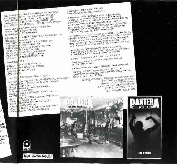 PANTERA: VULGAR DISPLAY OF POWER Studio Album (1992)