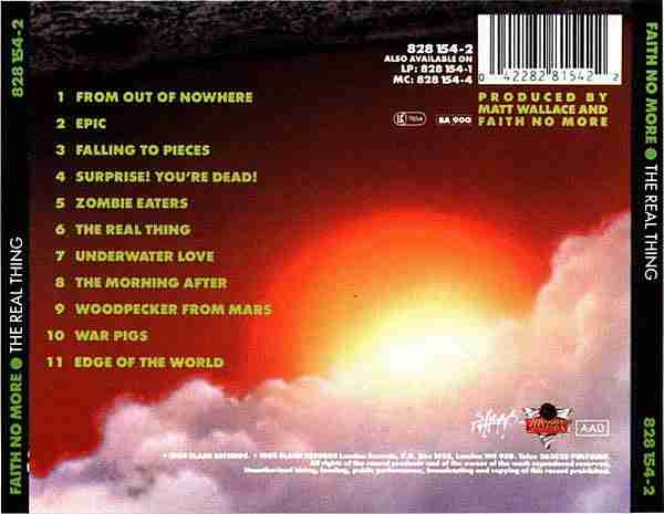 FAITH NO MORE: THE REAL THING Third Studio Album (1989)